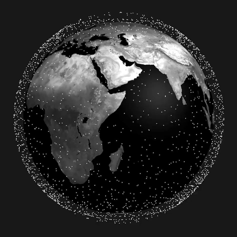 De ruimte raakt vol met de satellieten van Elon Musk.